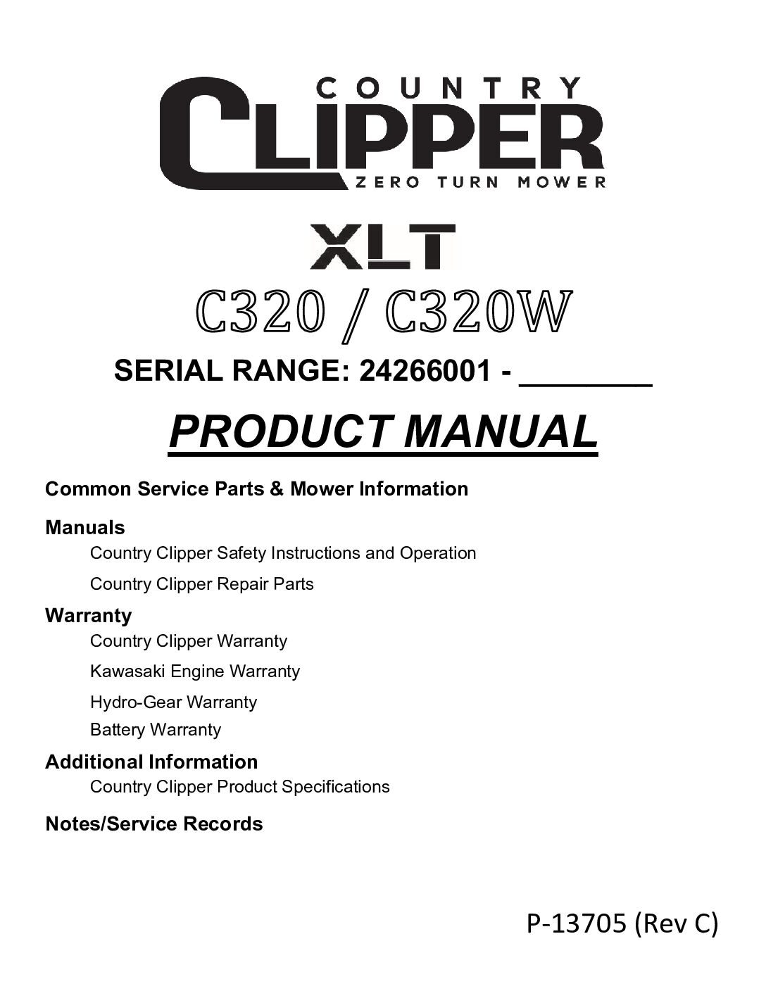2025 (C320) XLT Product Manual | Country Clipper